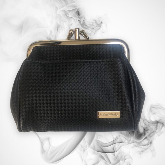 John Weitz | Bags | John Weitz Black Double Coin Purse | Poshmark